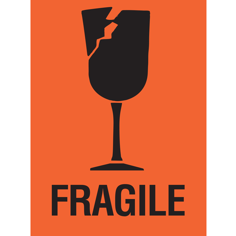 Fragile Glass Labels - 3 x 4 | Prime Packaging