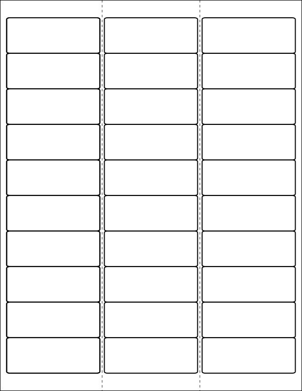 Laser Label Sheet - 30 Per Sheet - 2 5/8 x 1" | Prime Packaging