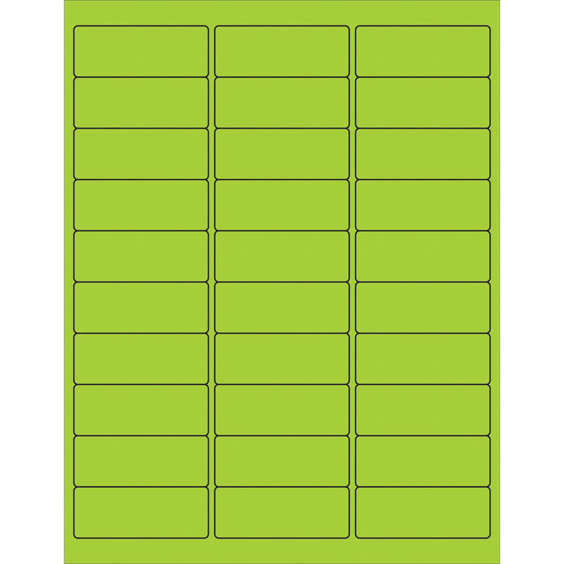 Green Laser Label 30 Per Sheet - 2 5/8 x 1" - Prime Packaging