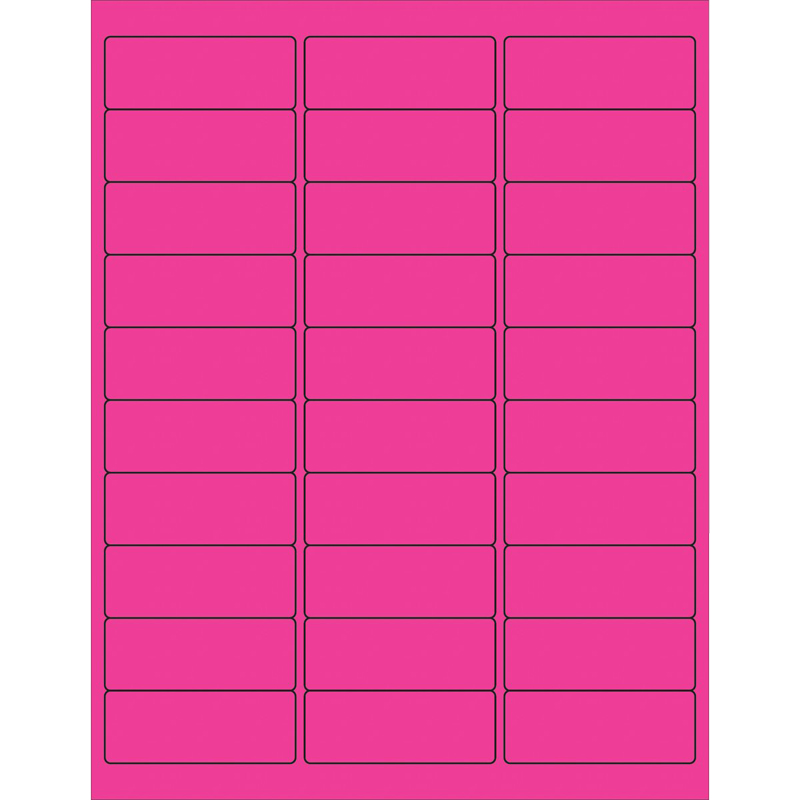 Pink Laser Label 30 Per Sheet - 2 5/8 x 1" - Prime Packaging