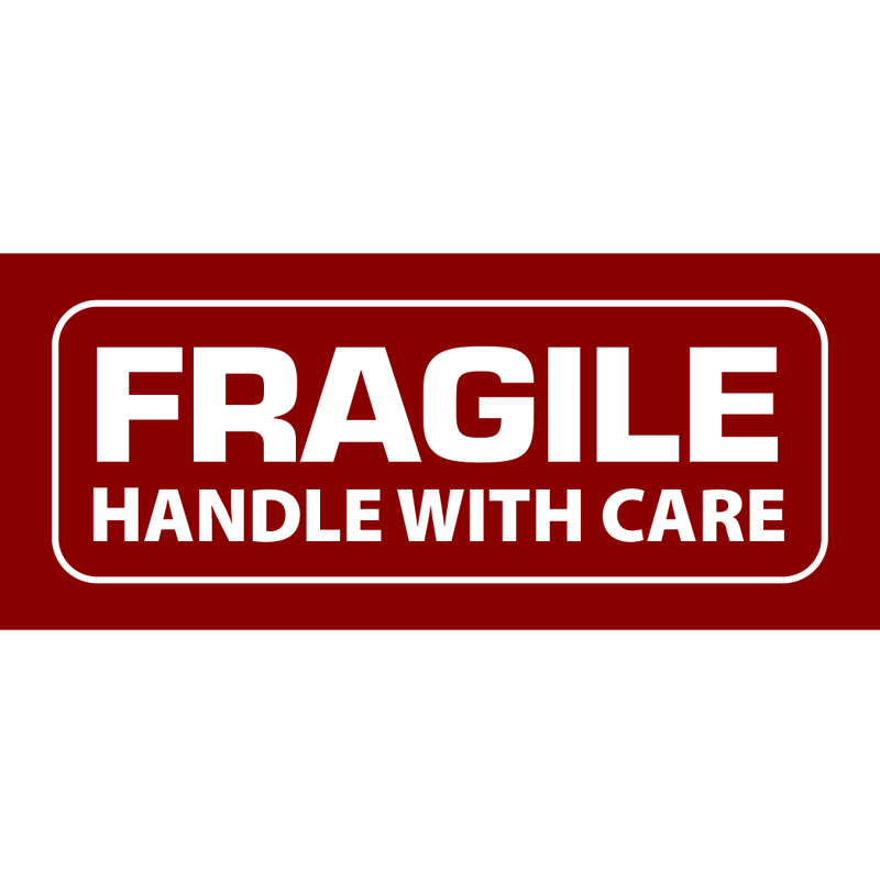Fragile Handle With Care Labels - 1.5 x 3.5 | Prime Packaging