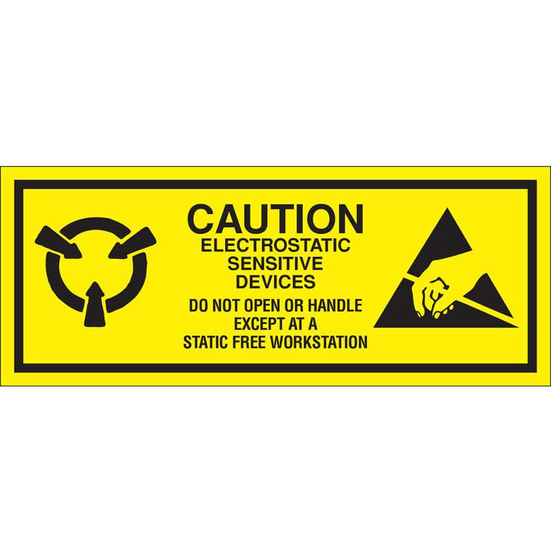 Caution Electrostatic Sensitive Devices Labels - 2 x 5 | Prime Packaging