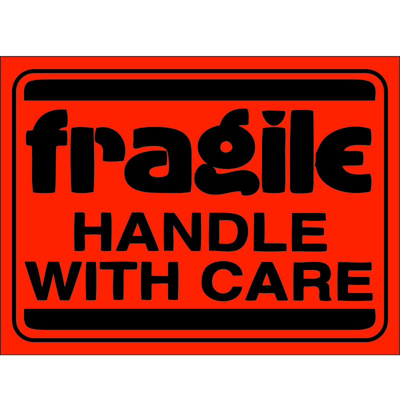 Fragile-Glass-Arrow Labels - 3 x 4 | Prime Packaging