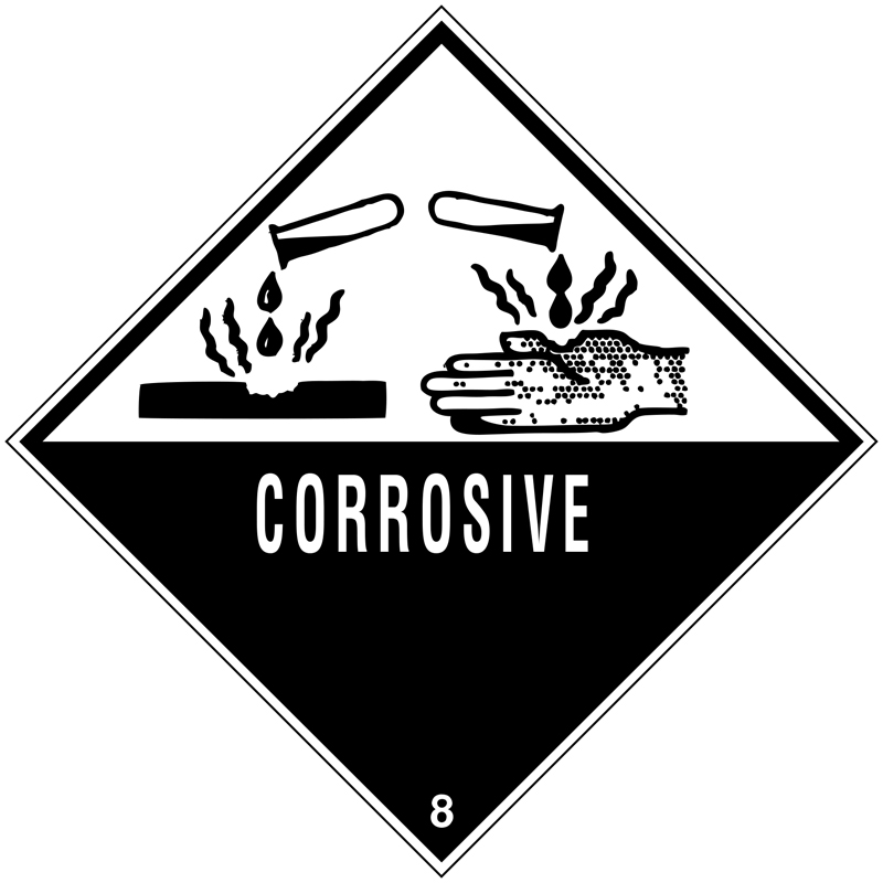 Corrosive Labels - 4 x 4 | Prime Packaging