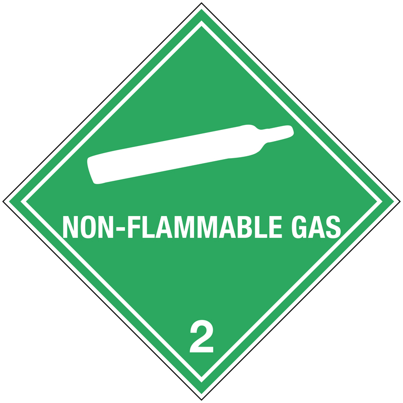 Non Flammable Gas 2 Labels - 4 x 4 | Prime Packaging