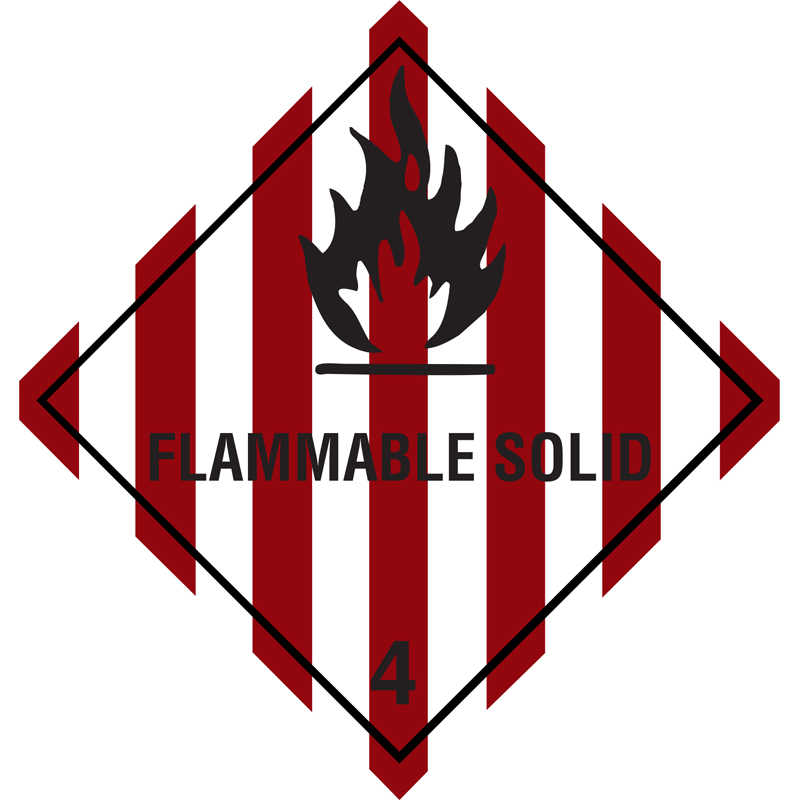 Flammable Solid Labels - 4 x 4 | Prime Packaging