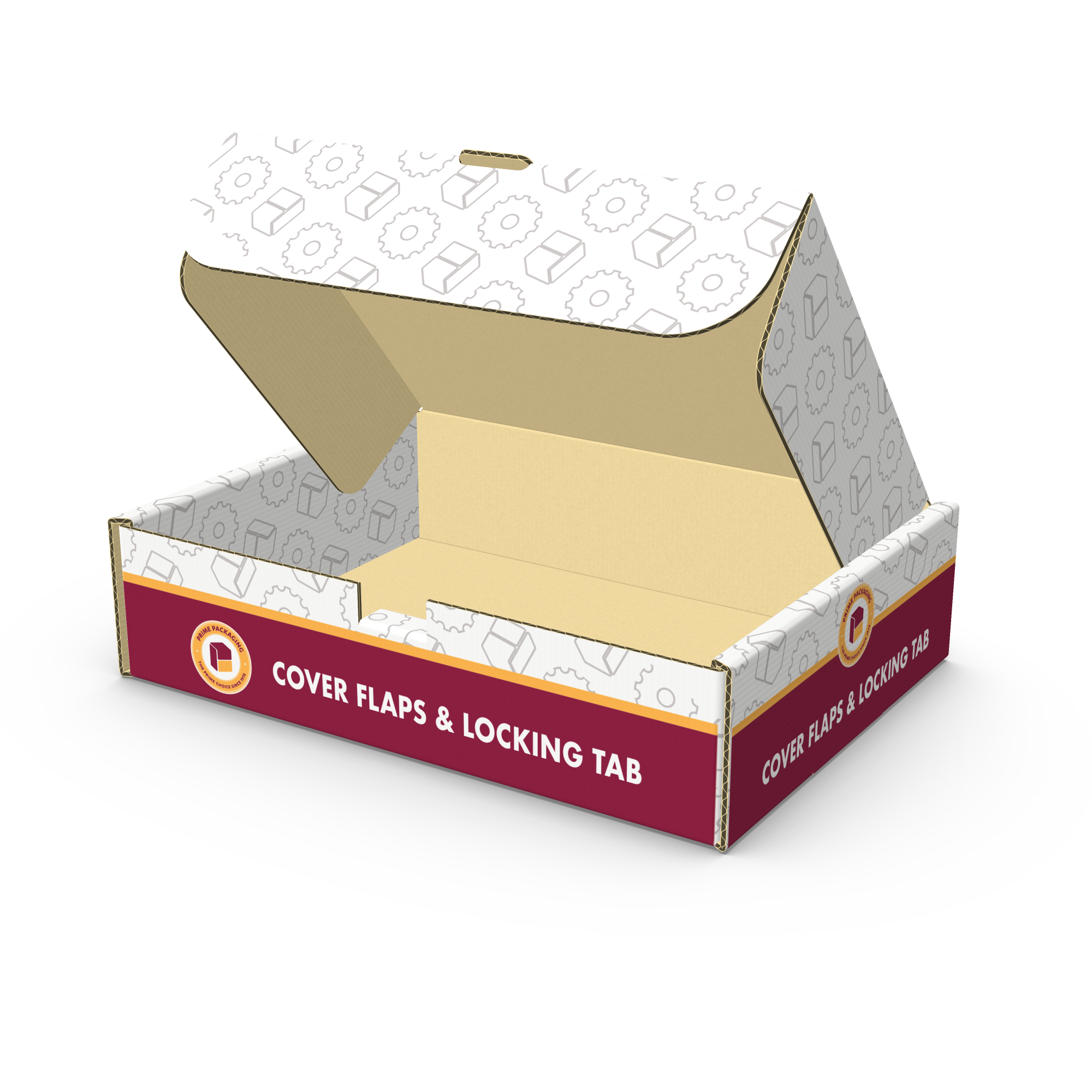 Mailer Box With Cover Flaps & Locking Tab | Prime Packaging