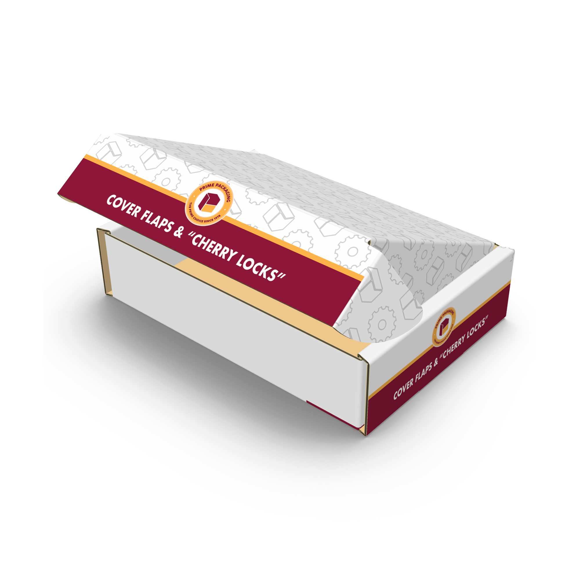 Mailer Box With Cover Flaps & Cherry Locks | Prime Packaging